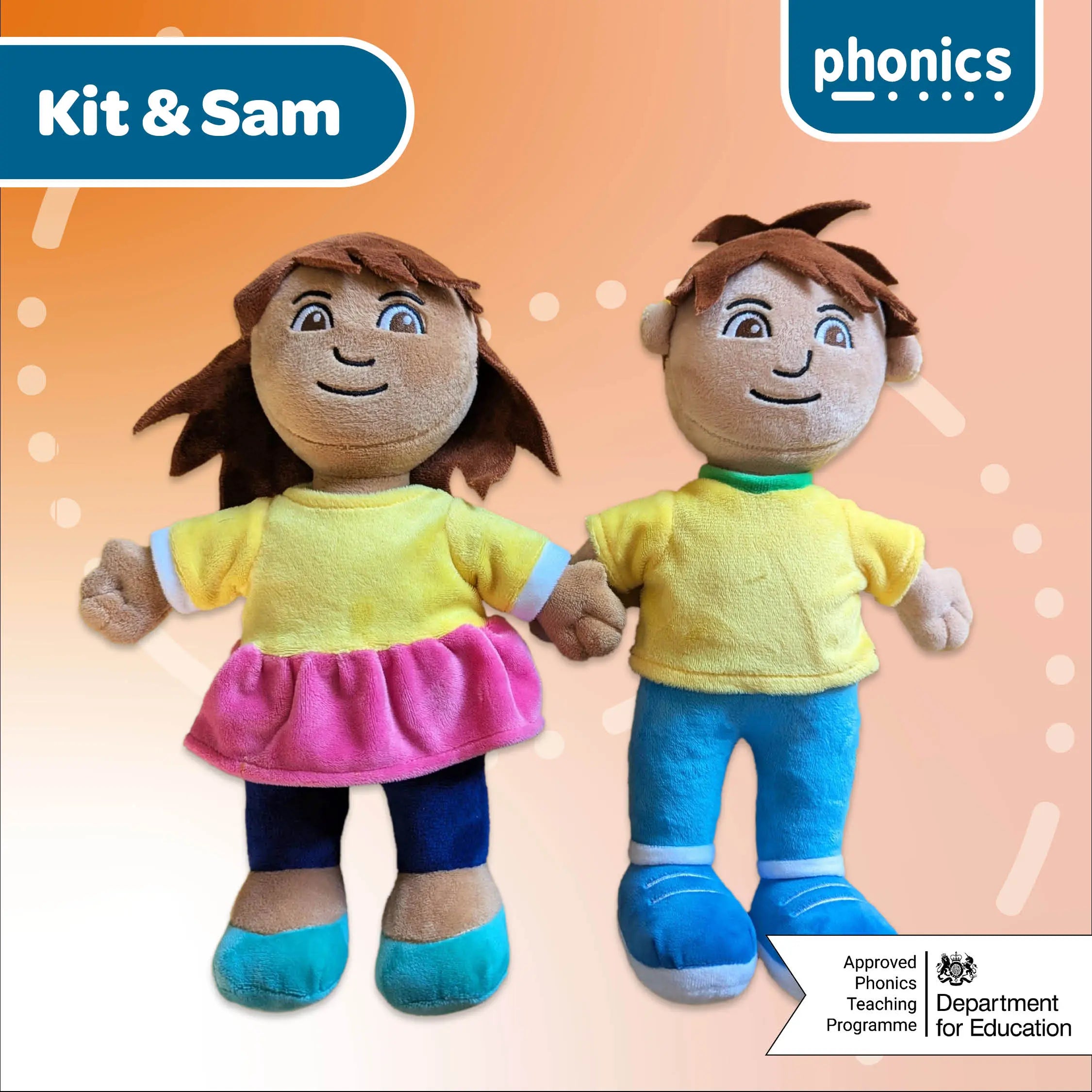 Twinkl Phonics - Kit and Sam Soft Toy Dolls – Twinkl Educational Publishing